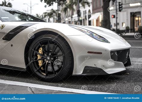 Front View Of A White Ferrari F12 Tdf Editorial Image Image Of F12tdf