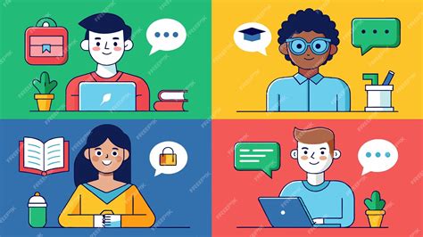 Premium Vector A Series Of People With Glasses And A Comic With The