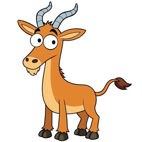 Cartoon Klipspringer Illustration Funny Antelope Graphic Design Standing Isolated 62818346