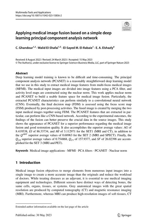 pdf applying medical image fusion based on a simple deep learning
