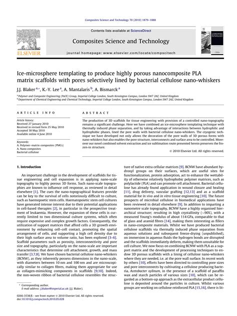Solution Ice Microsphere Templating To Produce Highly Porous Nanocomposite Pla Matrix Scaffolds