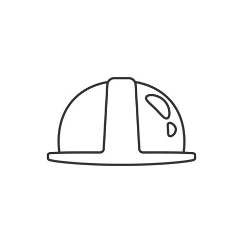 Construction Helmet Icon In Flat Style Safety Cap Vector Illustration