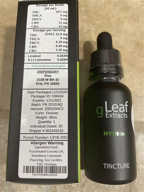 Gleaf Strawberry Lemonade Extra Strength Tincture Question R