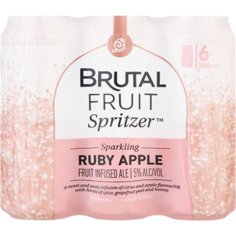 Brutal Fruit Ruby Apple Spritzer Cans 6 X 500ml Check That