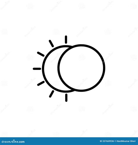 Eclipse Icon Set Solar Or Moon Eclipse Vector Symbol In Black Filled