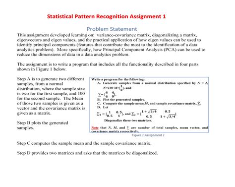 Statistical Pattern Recognition Assignment 1 Problem