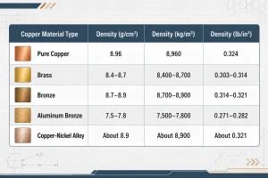 What Is The Density Of Copper Copper Alloy Density And Weight Calculati