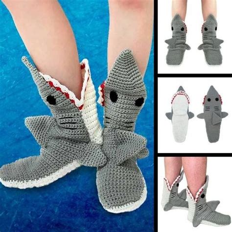 Crocheted Shark Slippers Pattern Review Artofit