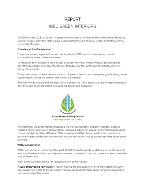 Igbc Report Pdf Efficient Energy Use Chlorofluorocarbon