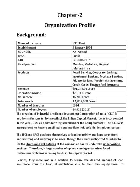 Chapter 2 Organization Profile Background Descargar Gratis Pdf Banks Capital Market