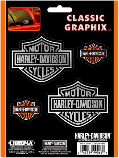 Harley Davidson Bar And Shield 4 Piece Decal Set Stickers Harley Davidson Automotive