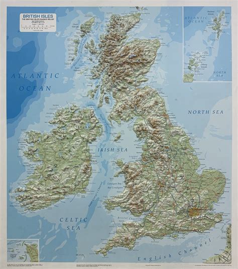 British Isles Physical Wall Map Xyz Maps