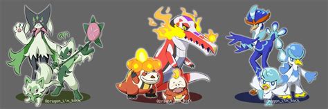 Sprigatito Meowscarada Fuecoco Quaxly Floragato And 4 More Pokemon Drawn By Dragon Lin