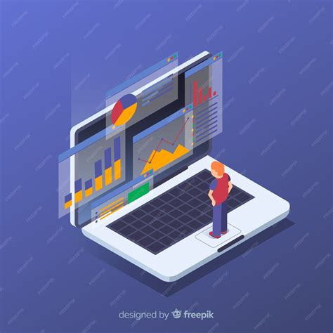 Premium Vector Isometric Data Visualization Concept Background