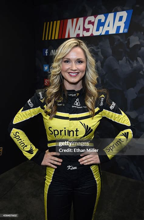Miss Sprint Cup Kim Coon Poses At The Nascar Booth Before A Nascar
