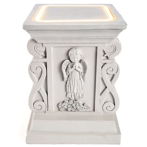 Classic Statuary Garden Plinth Base Riser With Solar Lights Resin