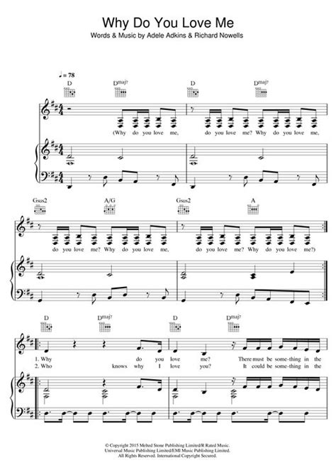 Adele Why Do You Love Me Sheet Music Notes And Chords Sheet Music