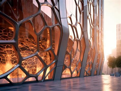 Premium Ai Image Futuristic Concrete Architecture Design Building Exterior With Parametric