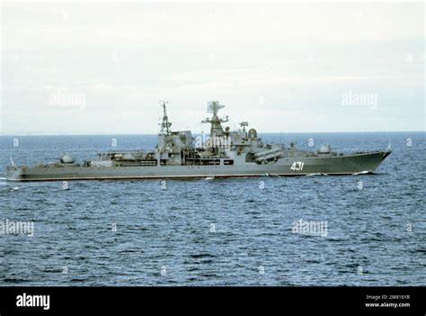 A Starboard Beam View Of The Soviet Sovremenny Class Cruiser 431