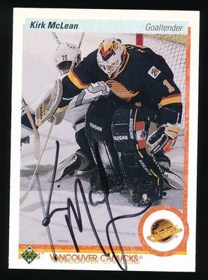 1990 91 Upper Deck Hockey 278 Kirk Mclean Canucks Autograph Ebay