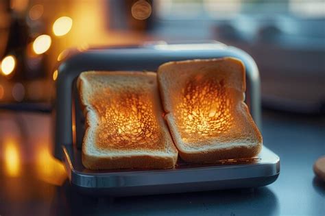 A Electric Toaster With Two Pieces Of Toasted Sliced Bread Energy Usecost Of Living Concept