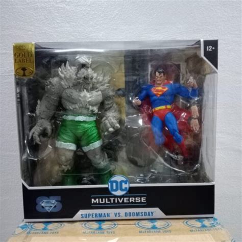 Mcfarlane Dc Multiverse Dc Multivers 7in With Megafig 2pk Superman Vs Doomsday Gold Label