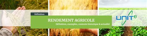 Rendement Agricole Définition Claire Explications Et Enjeux Unite