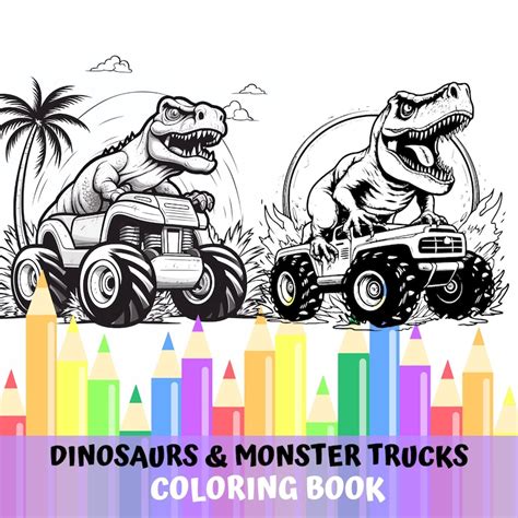 20 Monster Truck Coloring Pages T Rex Dinosaurs Monster Truck Coloring