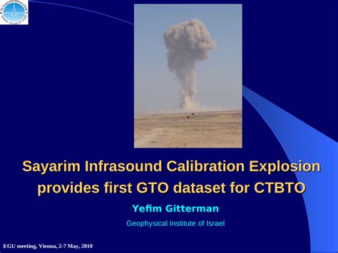 pdf sayarim infrasound calibration explosion provides first gt0