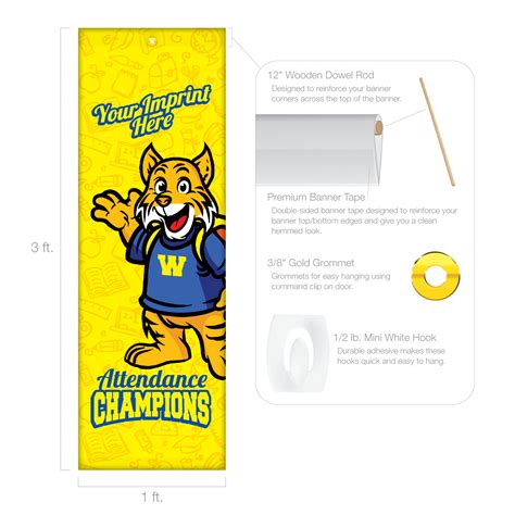 Attendance Champion 1 X 3 Classroom Door Banners