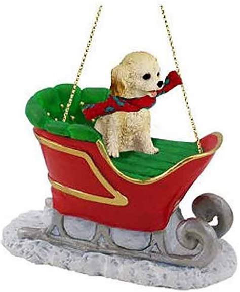 Cockapoo Sleigh Ride Christmas Ornament Blonde Delightful Home And Kitchen