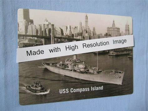 Uss Compass Island With Nyc Skyline Fridge Magnet Navigational