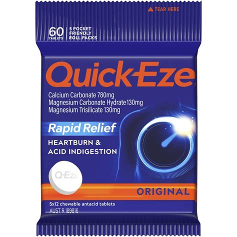 5 Pack Quick Eze Original Rapid Relief Tablets Kmart