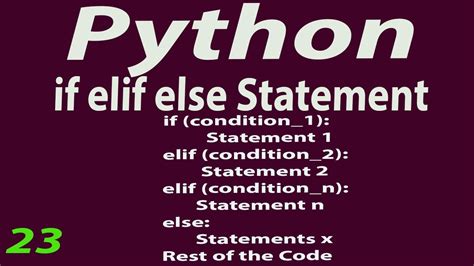 If Elif Else Statement In Python Hindi Youtube