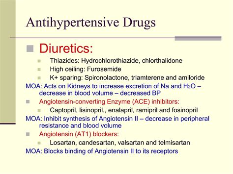 Antihypertensives Drugs Moa Adverse Effects Ppt