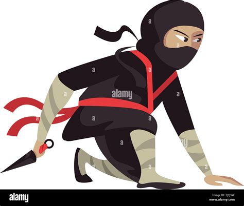 Ninja Warrior With Dagger Stock Vector Image And Art Alamy