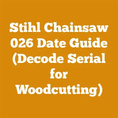 Stihl Chainsaw Date Guide Decode Serial For Woodcutting