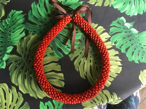 Ulaula Hawaiian Seed Lei Etsy