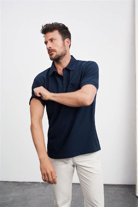 Men Polo Piqué Pocket Black Daiber