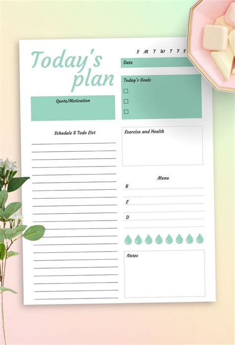 Daily Journal Template Organisation Ideas Planners Cute Planner Ideas