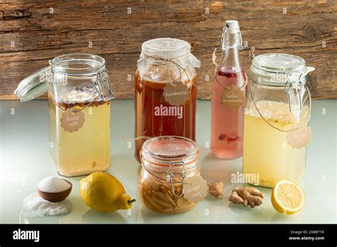 Fermented Probiotic Beverages Water Kefir Kobucha Ginger Ale