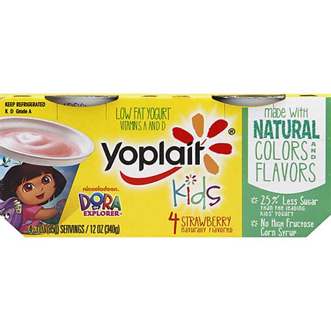 Yoplait Yogurt Dora The Explorer Low Fat Strawberry 4 Ea Low Fat