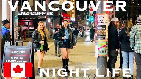 🇨🇦 4k Night Life In Downtown Vancouver Bc Canada 2023 Youtube