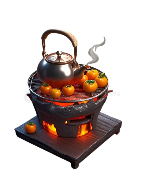 围炉煮茶ai数字艺术 3d古风围炉煮茶柿子元素中国风传统烤炉茶壶柿子香插画 Ai立体元素免费下载png格式864像素编号71508313 千图网