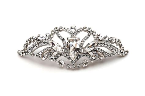 Daimond Barrette Isolated On White Background 3d Rendering Premium Ai Generated Image