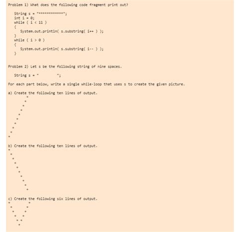 Solved Problem 1 What Does The Following Code Fragment