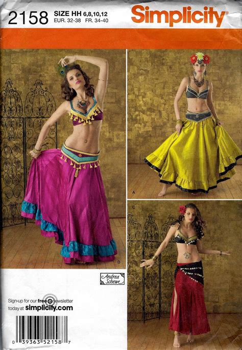 Andrea Schewe Belly Dancer Costumes Simplicity 2158 Sewing Pattern Etsy