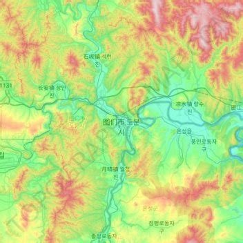 图们市地形图、海拔、地势