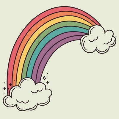 Cartoon Rainbow Drawing Vector Art Icons And Graphics For Free Download
