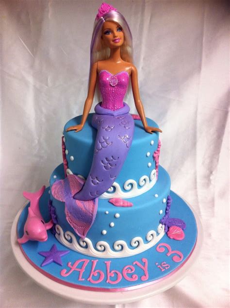 Barbie Mermaid Cake Vanilla Cakes With Bc Filling And Covered In